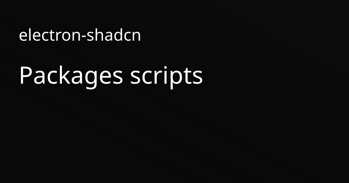 Packages scripts